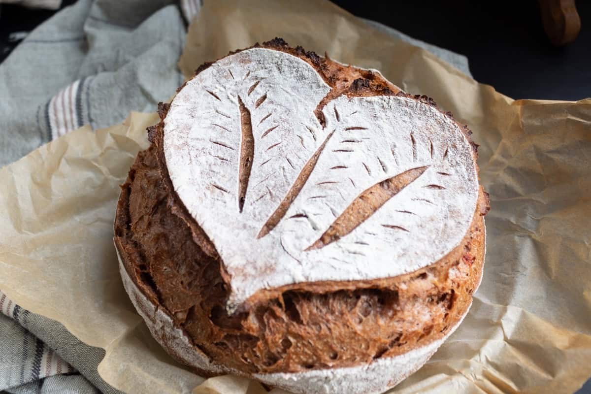 Perfect Pink Sourdough Bread made with Beetroot Powder - Hopewell Heights